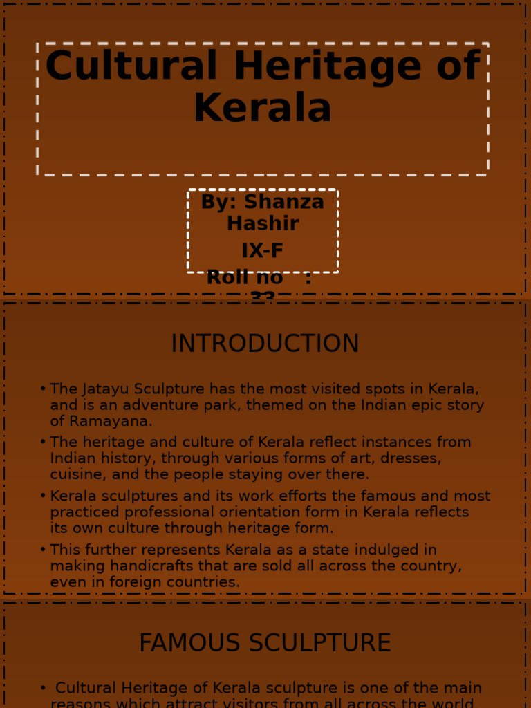 The Cultural Heritage of Kerala - Shanza Hashir - 9F | PDF | Sculpture