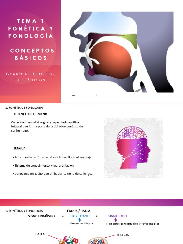 Tema 1 | PDF | Fonología | Fonética