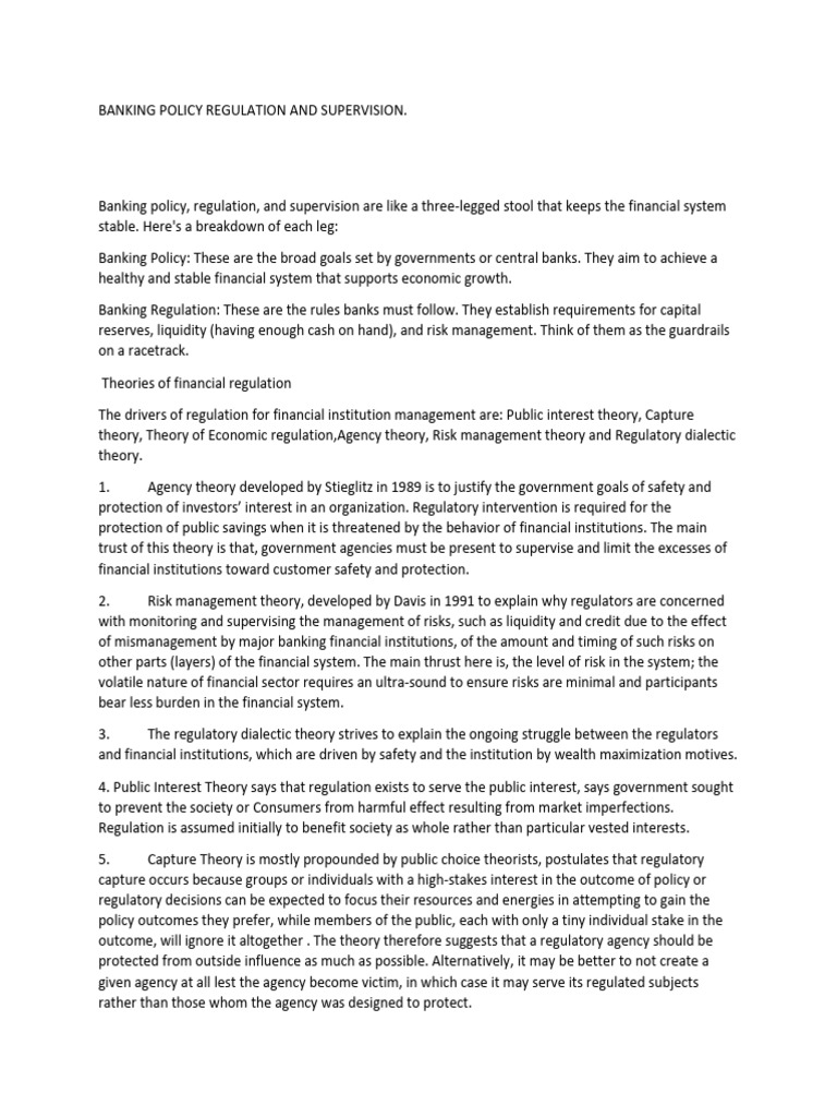 Banking Policy and Regulation Overview | PDF | Banks | Interest Rates
