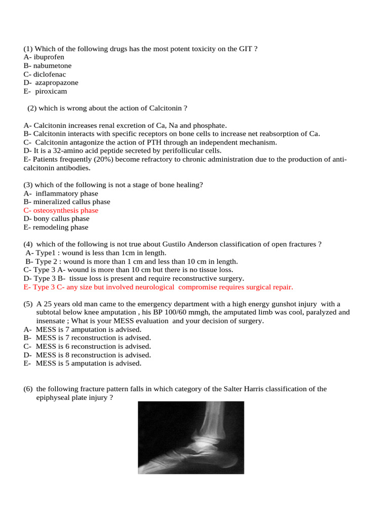 20 Questions in Orthopedics | PDF | Wound | Elbow