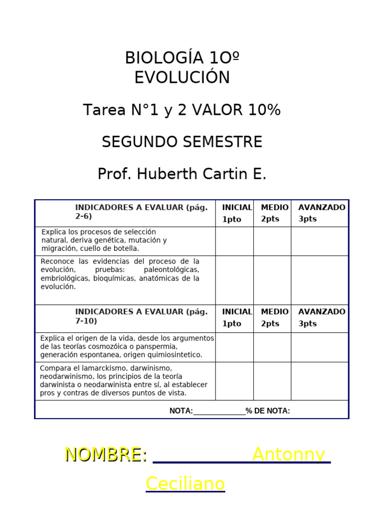 Conceptos Clave de Evolución en Biología | PDF | Evolución | Población