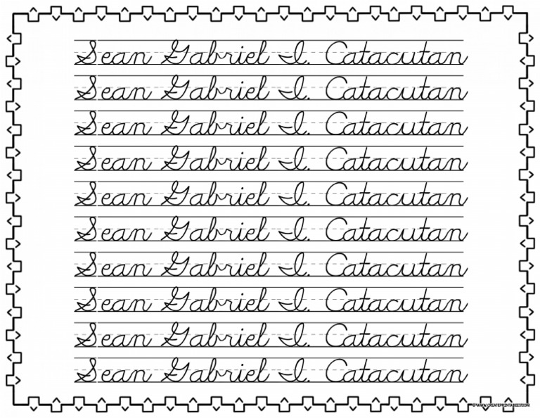 Cursive Name Tracing Worksheet E7C2 5531 3304 | PDF