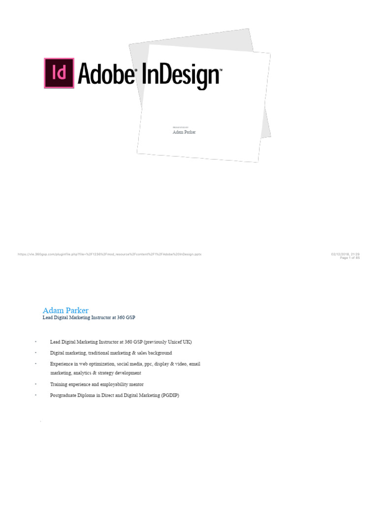 Adobe InDesign Setup and Guide | PDF | Adobe In Design | Rgb Color Model