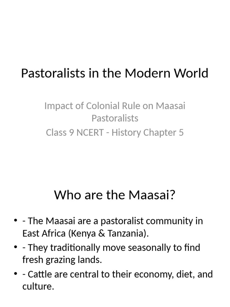 Maasai Pastoralists Presentation | PDF