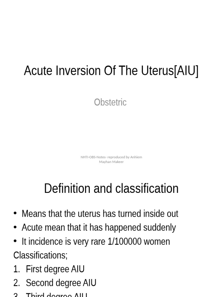 7.Acute_Inversion_Of_The_Uterus[AIU] | PDF | Uterus | Childbirth