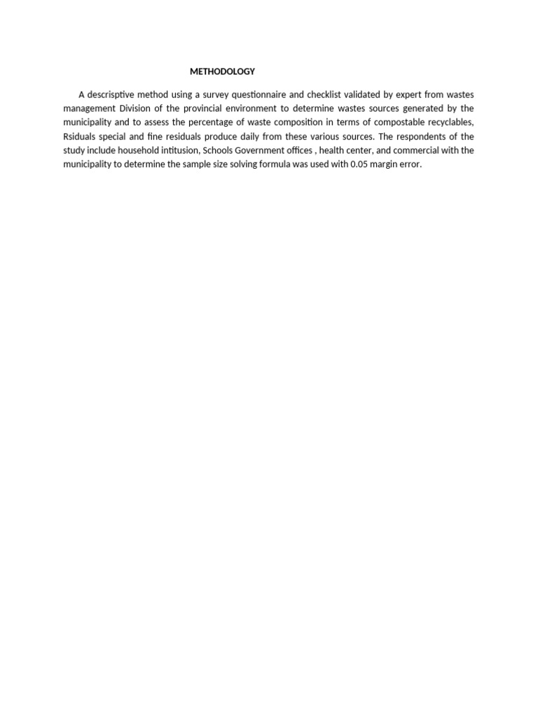Waste Composition Survey Methodology | PDF