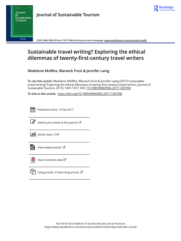 Ethical Dilemmas in Travel Writing | PDF | Interview
