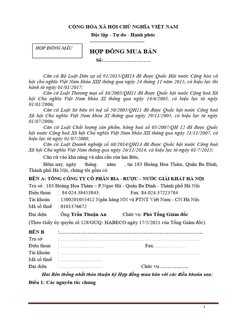 13.1 Mau Hop Dong | PDF