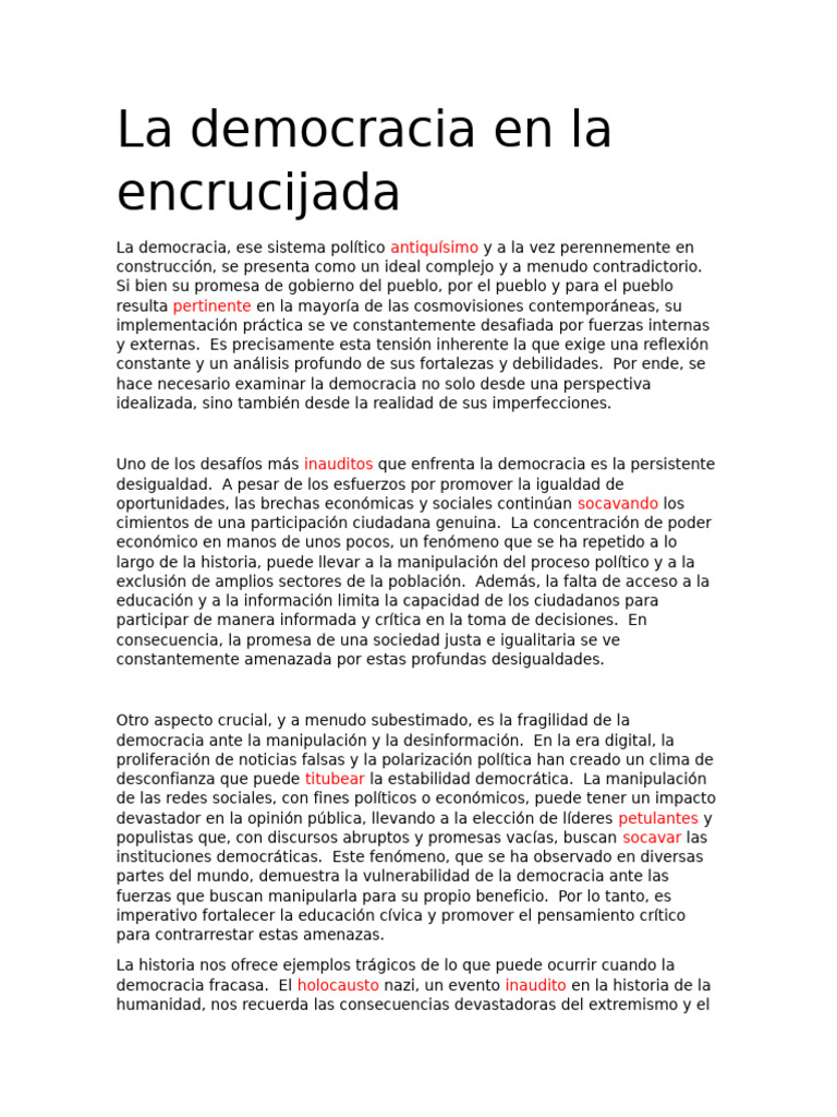 Desafíos Actuales de la Democracia | PDF | Democracia | Ideologías ...
