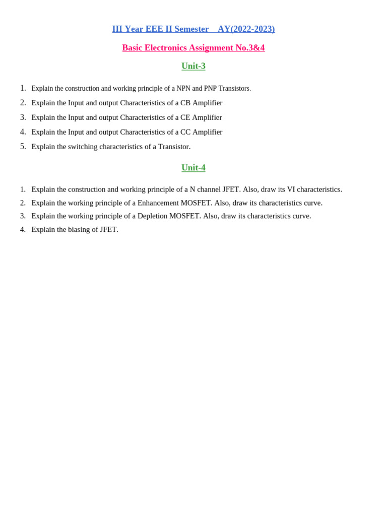 BE Assignment 3 | PDF