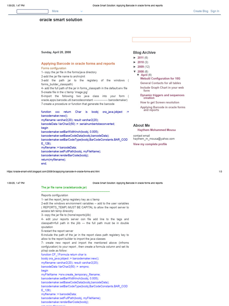 Oracle Smart Solution - Applying Barcode in Oracle Forms and Reports | PDF | Windows Registry ...