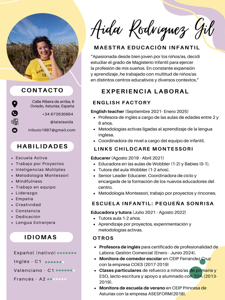 Aida Rodríguez CV (5) | PDF | Educación primaria | Aprendizaje