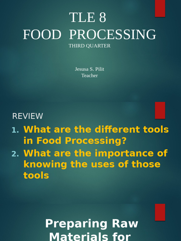 Week2 3rd Food Processing | PDF | Curing (Food Preservation) | Food ...