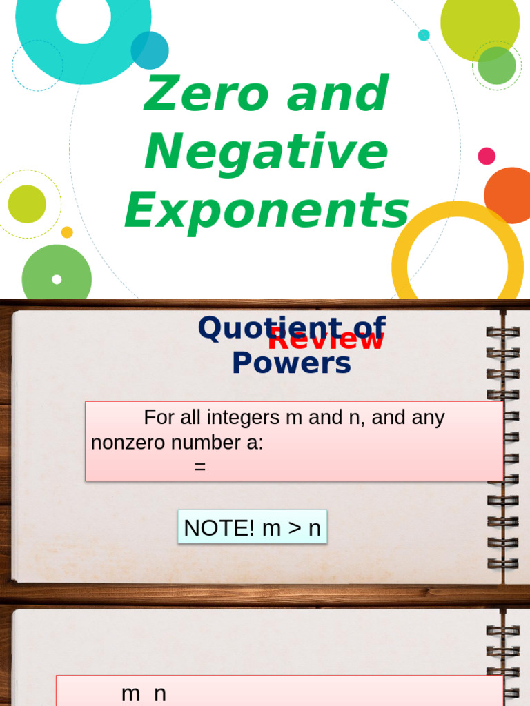 Zero and Negative Exponents (1) | PDF