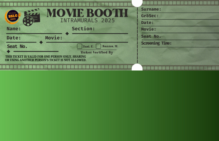 Intramurals 2025 Movie Ticket Details | PDF