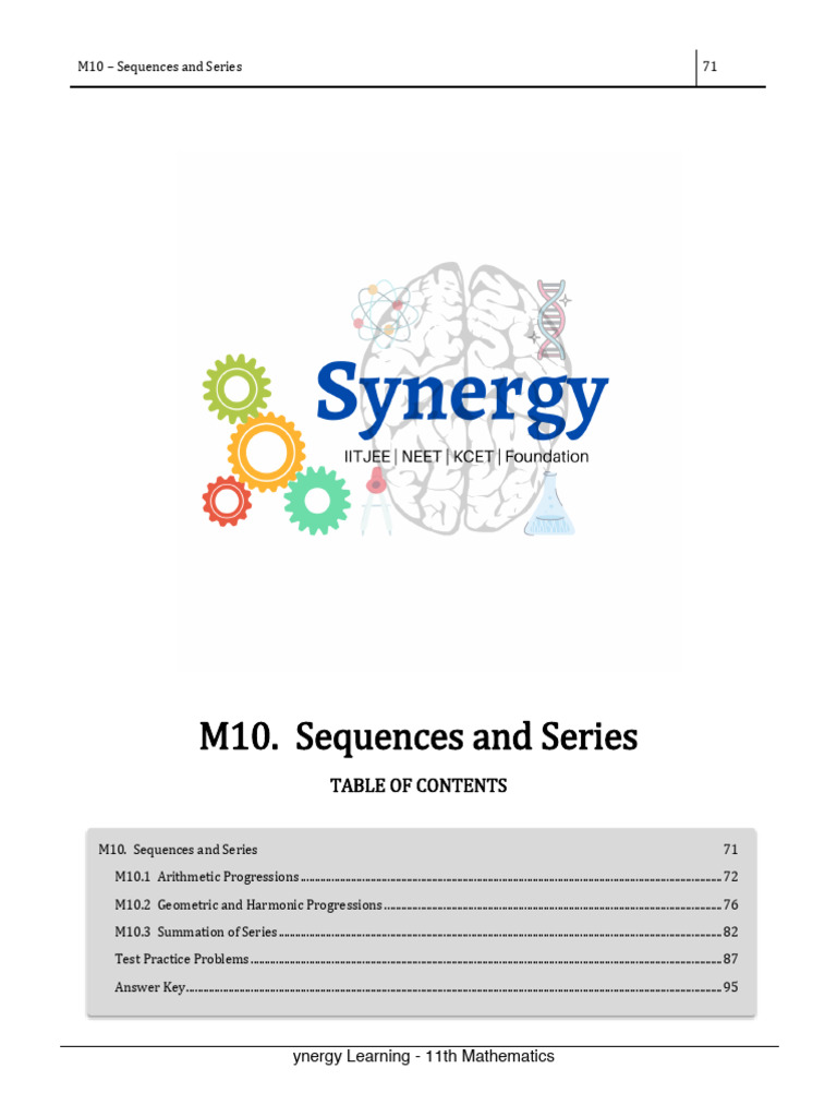 Sequence and Series Module | PDF | Mean | Summation