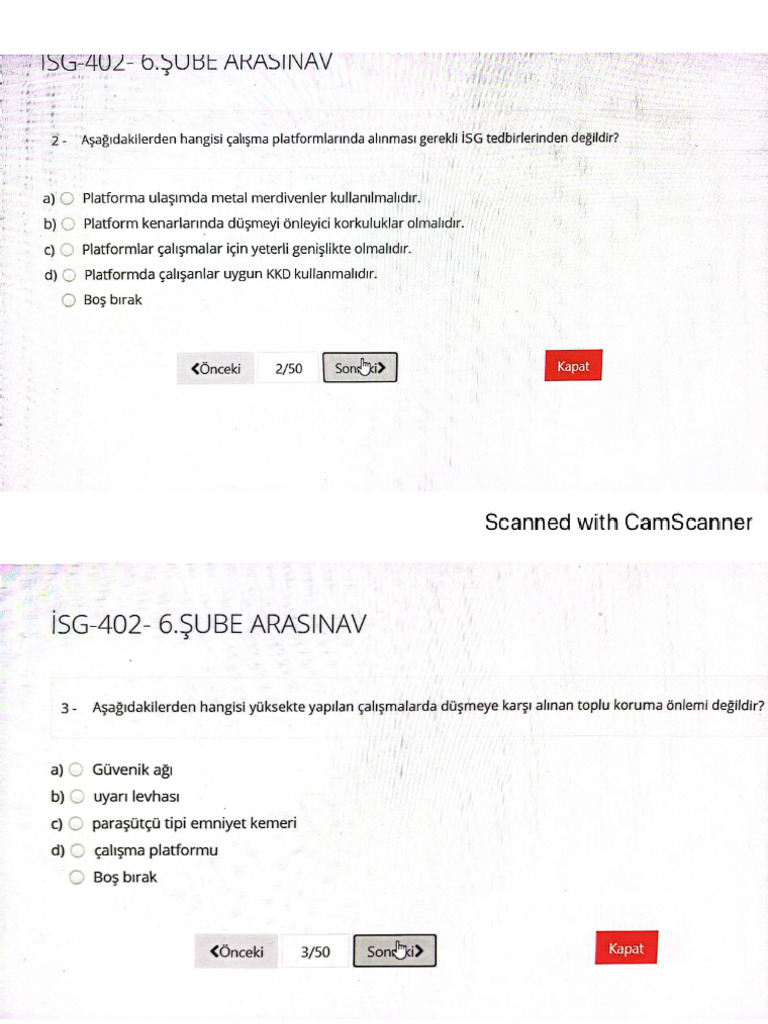 isg ara sınav | PDF