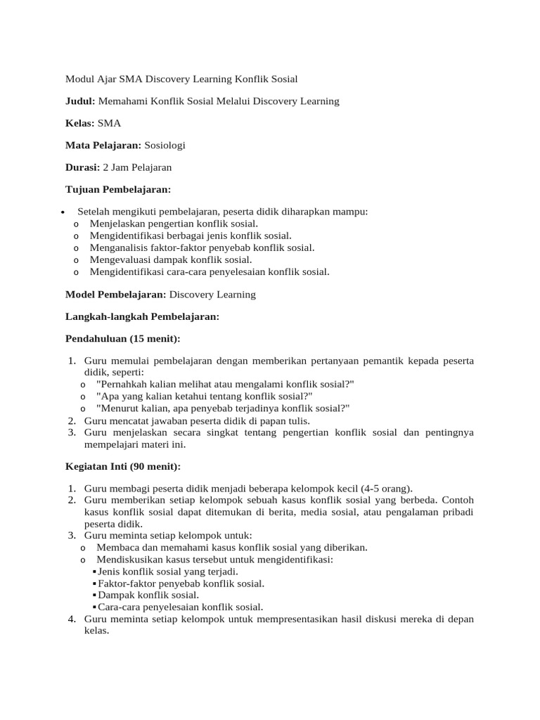 Modul Ajar Discovery Learning | PDF