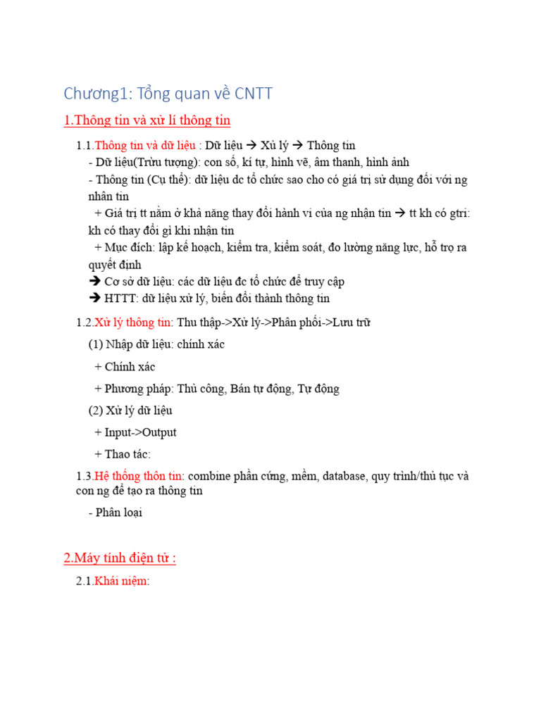 Lý Thuyết CNTT | PDF