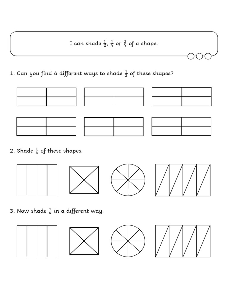 Lesson 5. Fraction of A Shape | PDF
