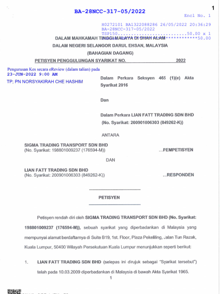 (STT-LFT) Petition 26.05.2022 +@002 | PDF | Access Control | Arithmetic