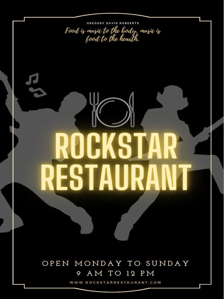 Rockstar-Inspired Restaurant Menu | PDF | Teaspoon | Baking