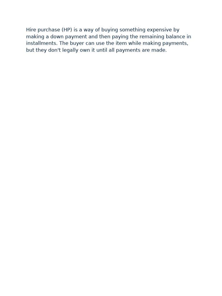 Hire Purchase | PDF
