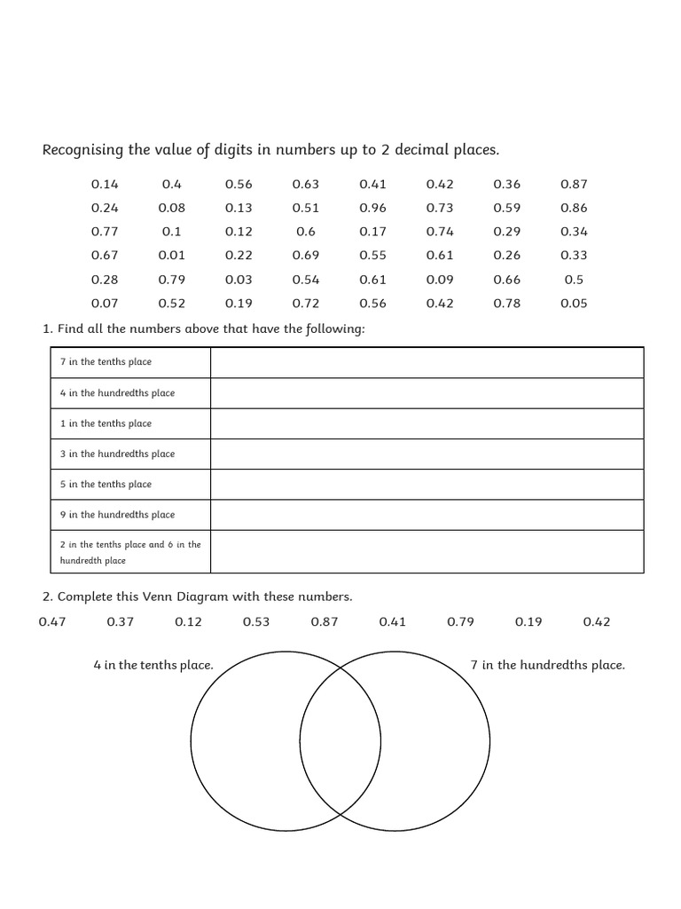 Lesson 12. Identify the value of decimal digits | PDF | Arithmetic ...