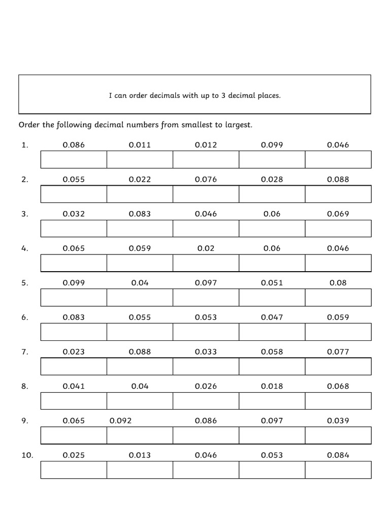 Lesson 13. Ordering Numbers Up To 3 Decimal Places | PDF