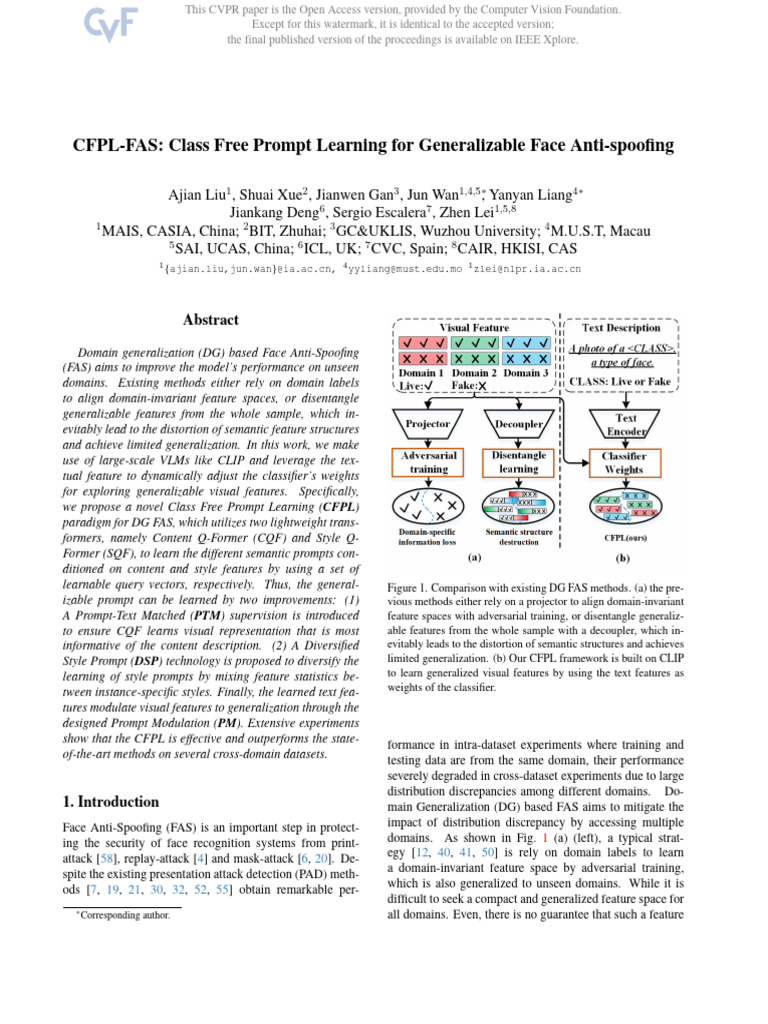 Liu CFPL-FAS Class Free Prompt Learning For Generalizable Face Anti-Spoofing CVPR 2024 Paper ...