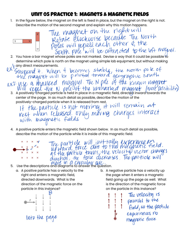Understanding Magnetism and Particle Motion | PDF | Magnetic Field | Force