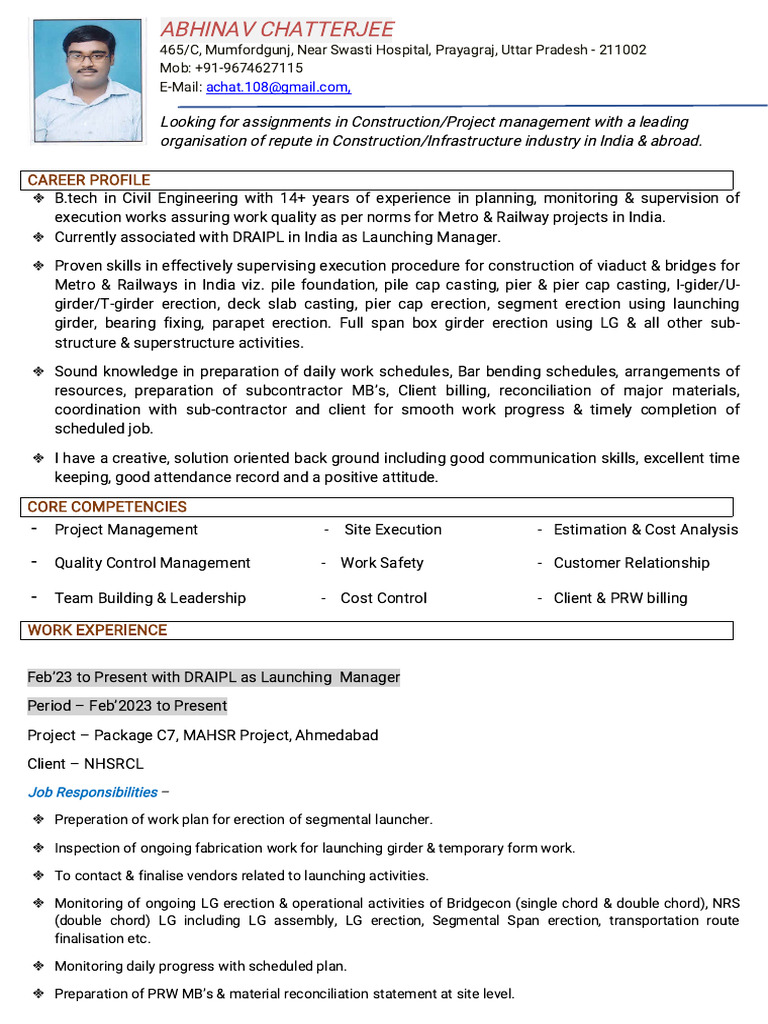 Naukri AbhinavChatterjee (14y 0m) | PDF | Prestressed Concrete ...