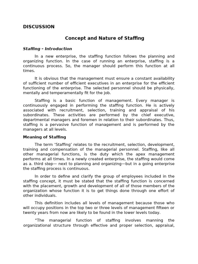 Understanding Staffing in Management | PDF | Employment | Human Resources