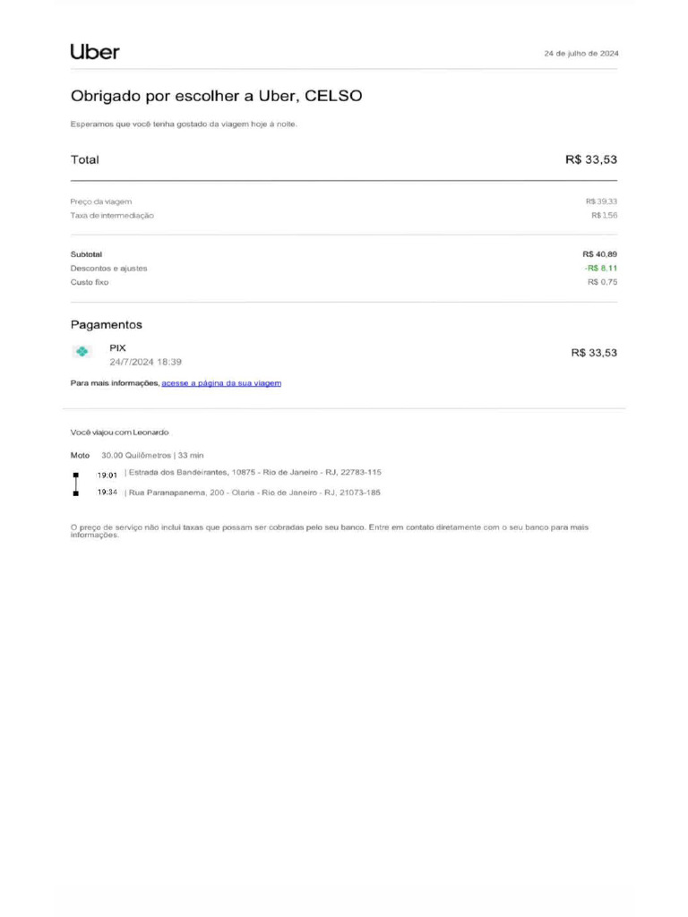 Recibo Uber - 24jul2024 - 192032 | PDF