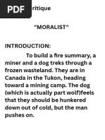 Analysis of Jack London's "To Build a Fire" | PDF