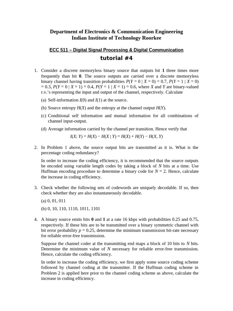 Tutorial 4 | PDF | Sampling (Signal Processing) | Bandwidth (Signal Processing)