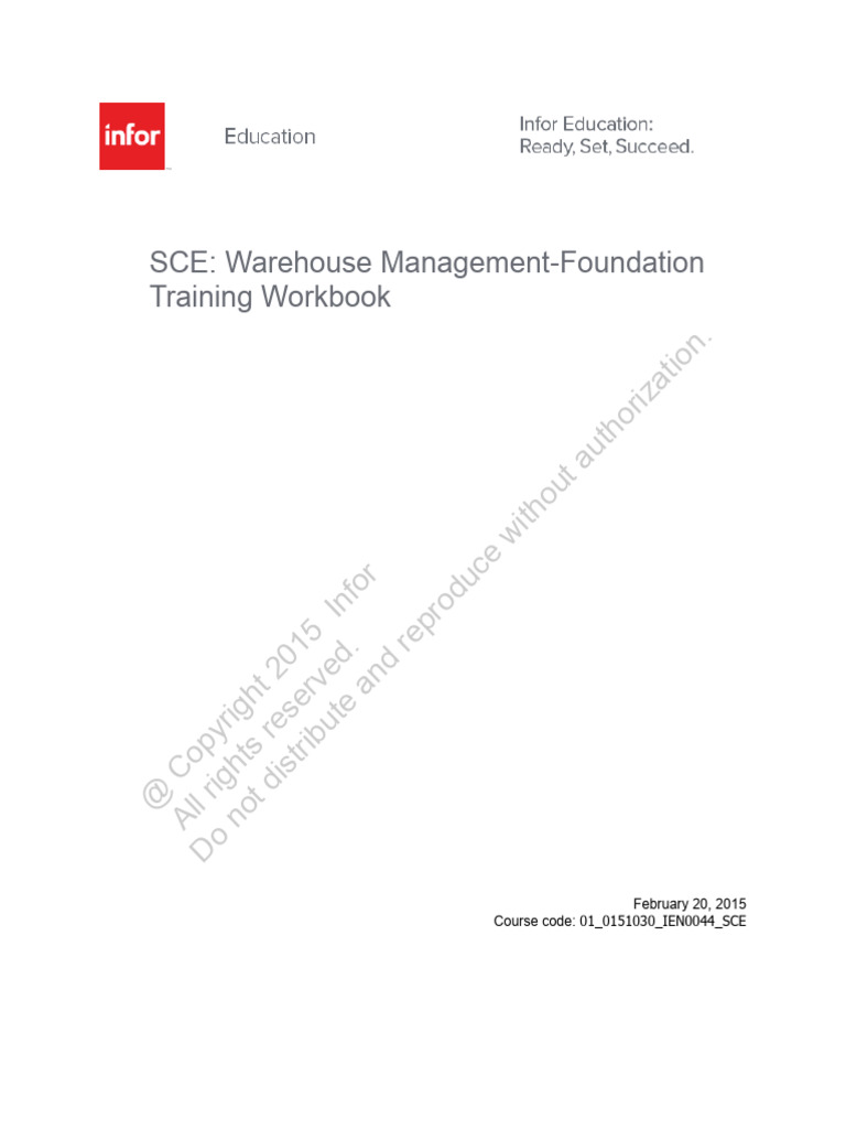 SCE - Warehouse Management-Foundation Training Workbook - Compressed | PDF | Warehouse | Supply ...