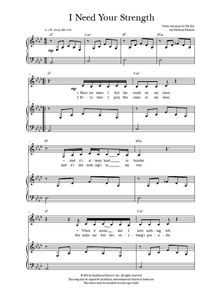 Church Song: I Need Your Strength | PDF