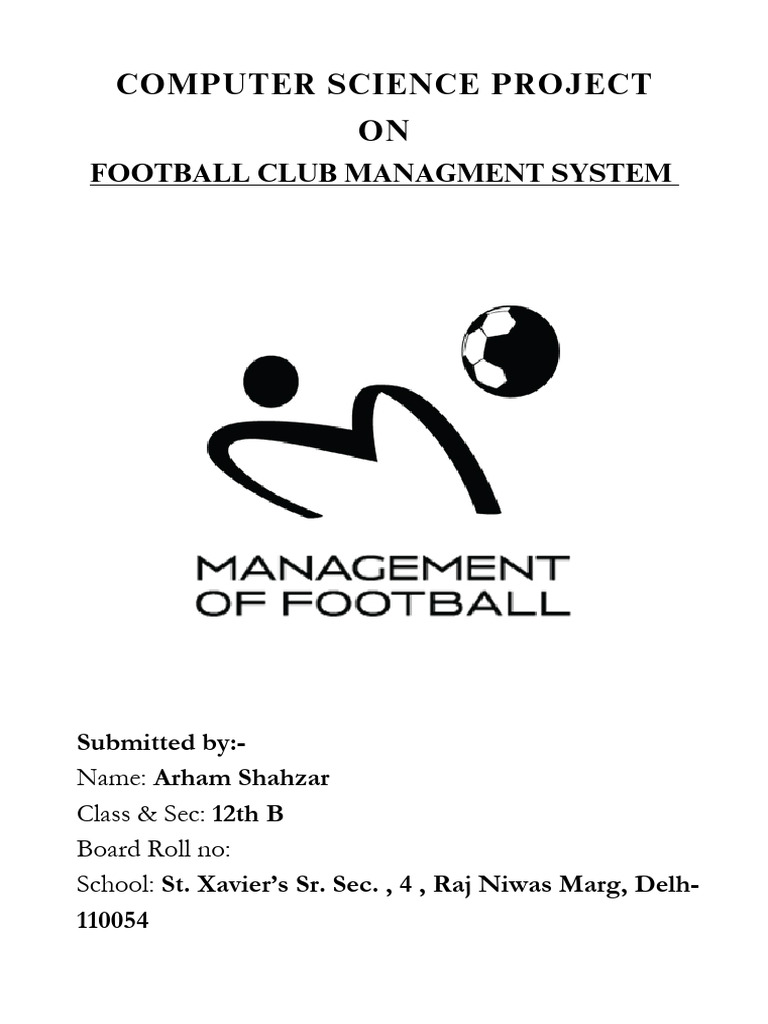Football Club Management System Project | PDF | Premier League Clubs ...