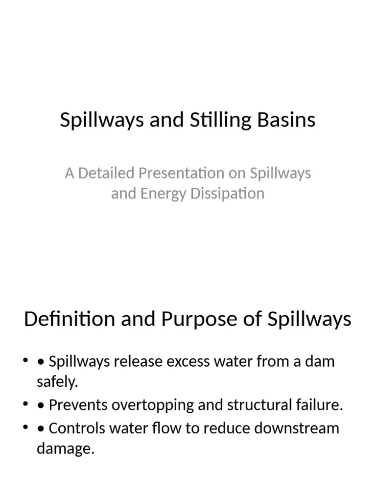 Spillways and Stilling Basins With Images Fixed | PDF