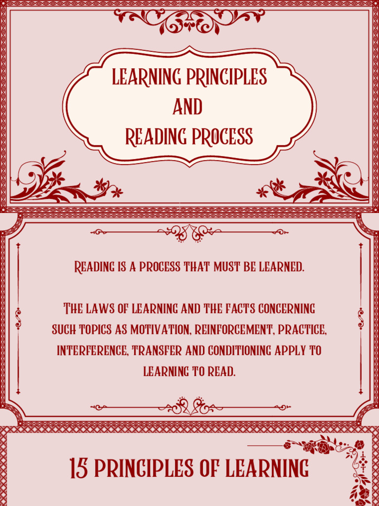 Learning Principles and Reading Process | PDF | Learning | Motivation