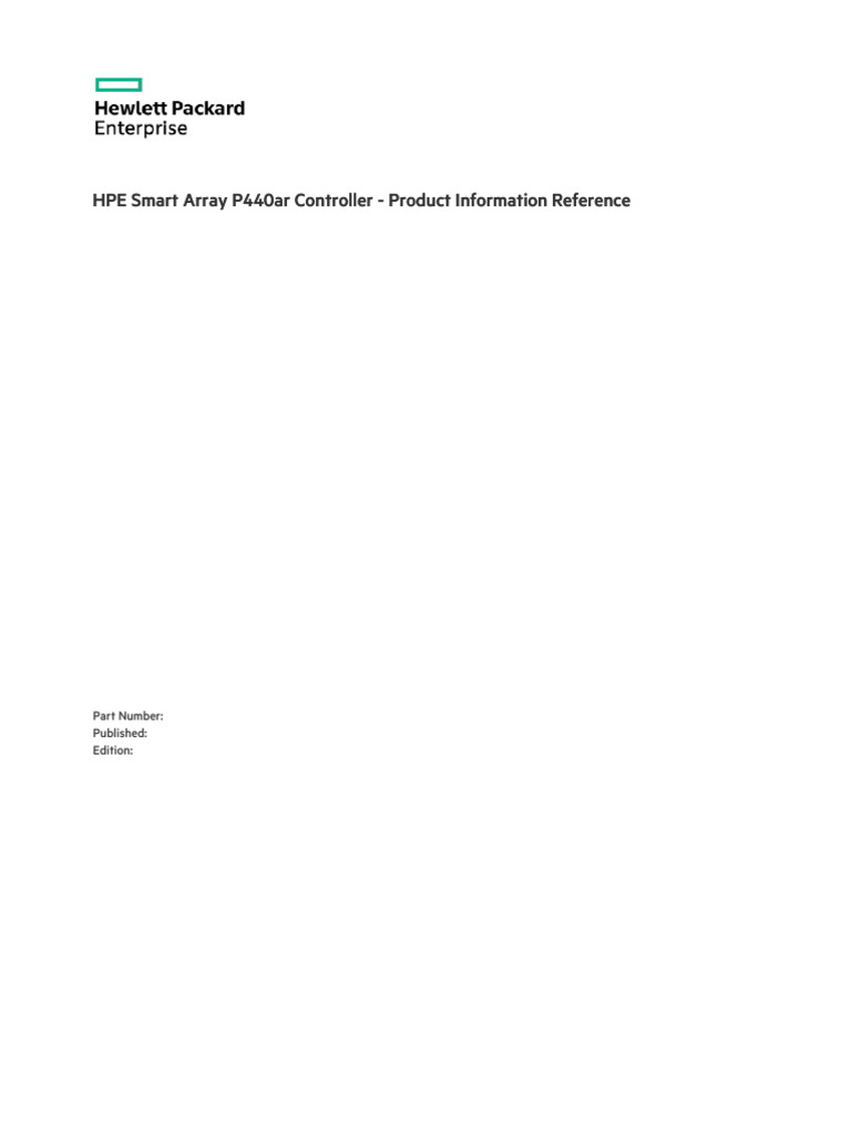 HPE - c04496202 - HPE Smart Array P440ar Controller - Product ...
