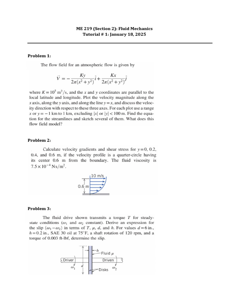 ME219 Tutorial1 | PDF | Soft Matter | Gases