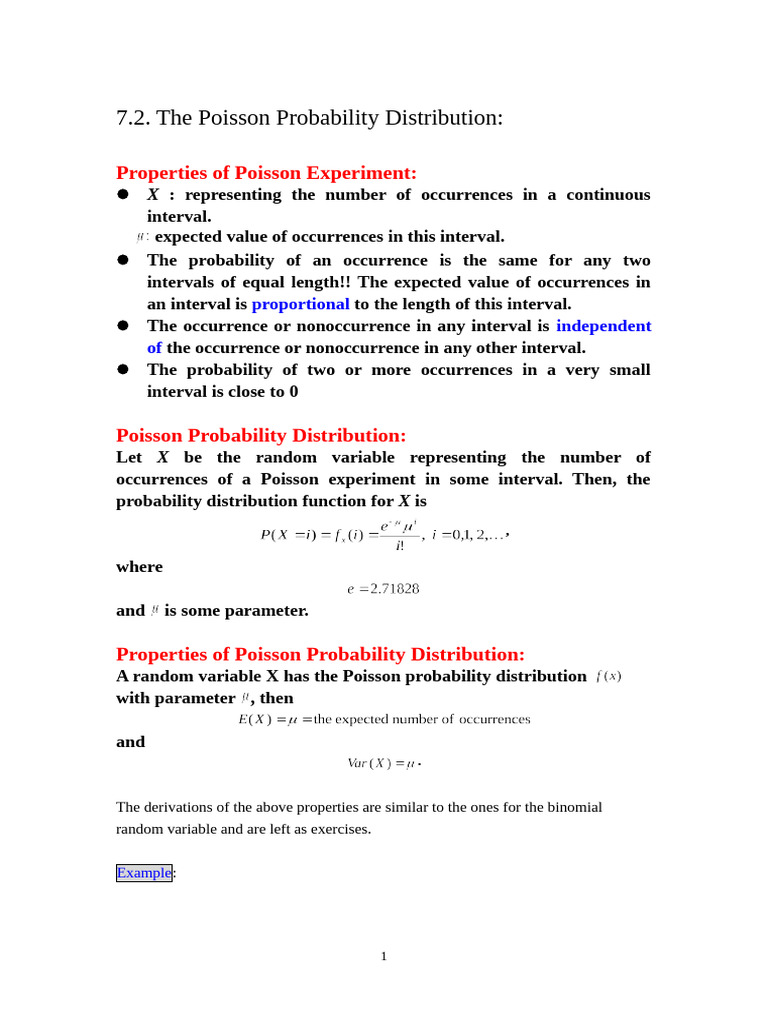 ch7.2 Poisson Probability Distribution | PDF | Poisson Distribution ...