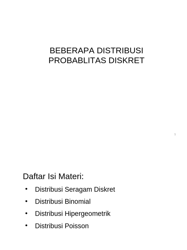 Distribusi Probabilitas Diskret Dasar | PDF
