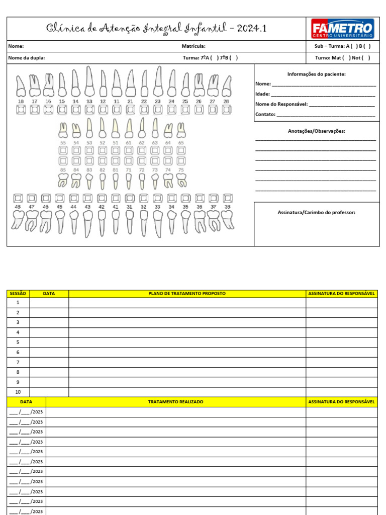 01 Por Paciente - Ficha Clínica - Odontograma | PDF