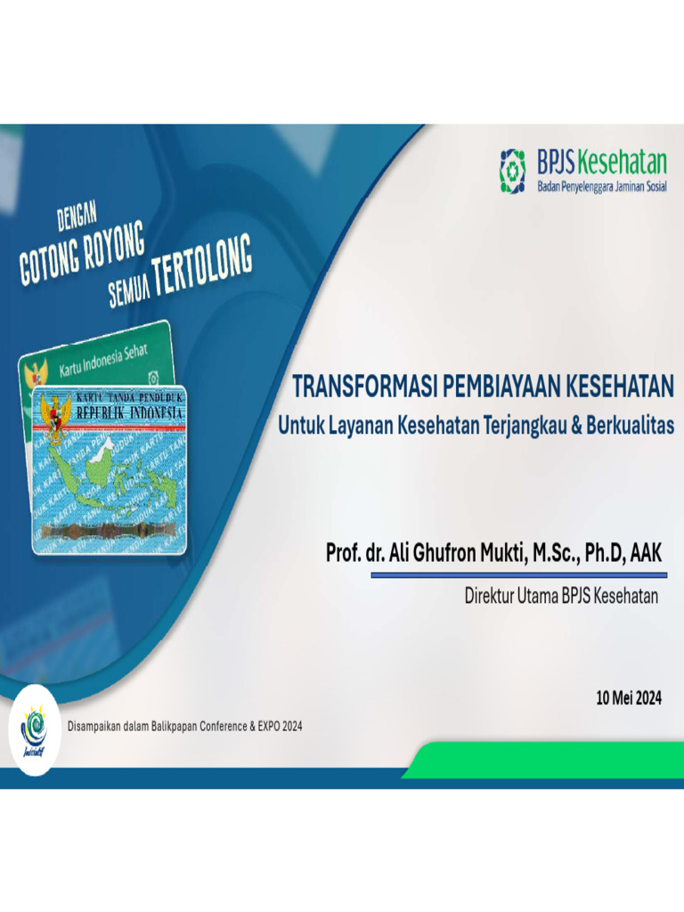 Prof Ali Ghufron - ADINKES - Transformasi Pembiayaan Kesehatan - 100524 Rev | PDF