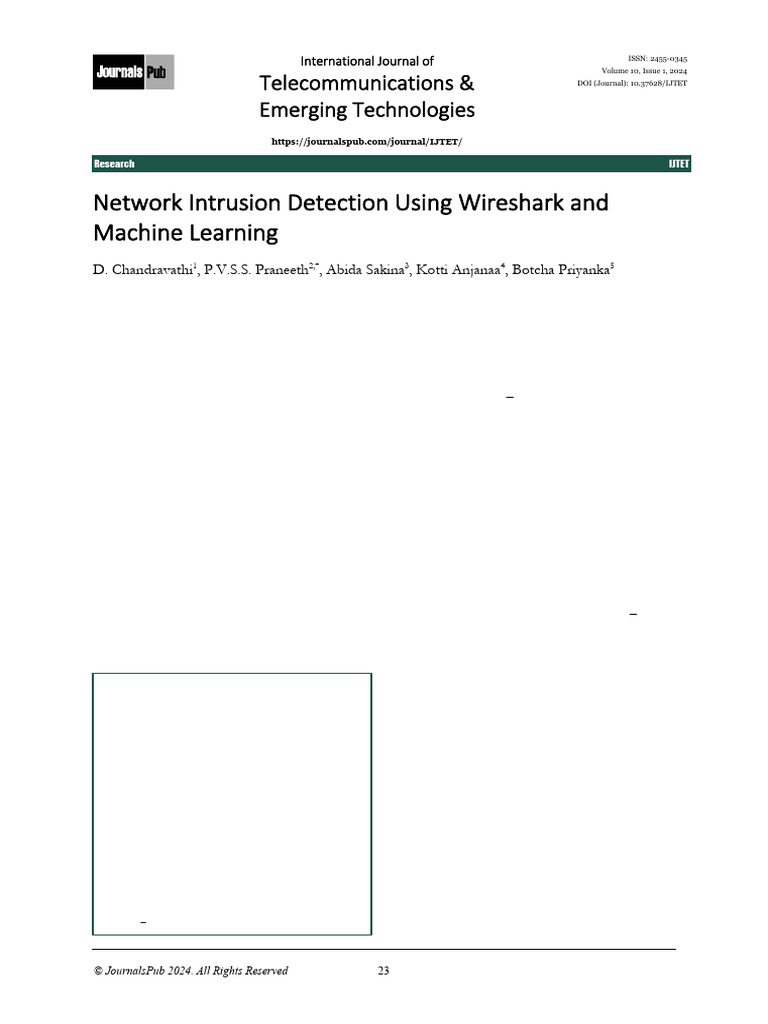 23 31 Network Intrusion Detection Using Wireshark and Machine Learning | PDF | Machine Learning ...