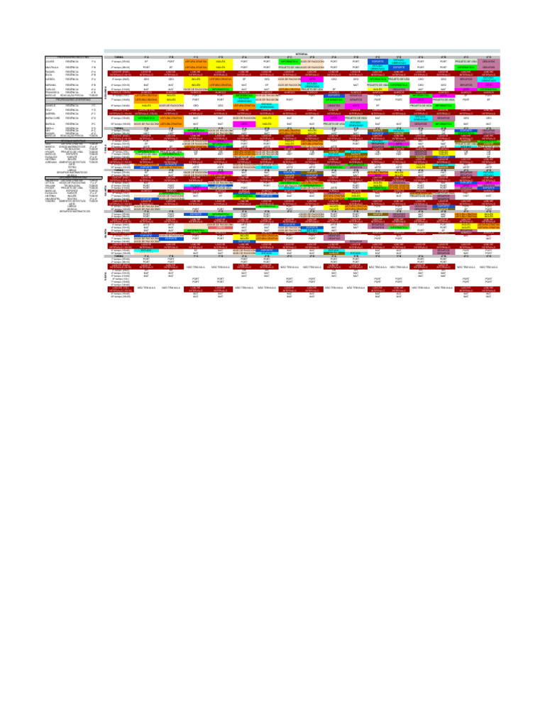 GRADE HORÁRIA - 1° ANO | PDF