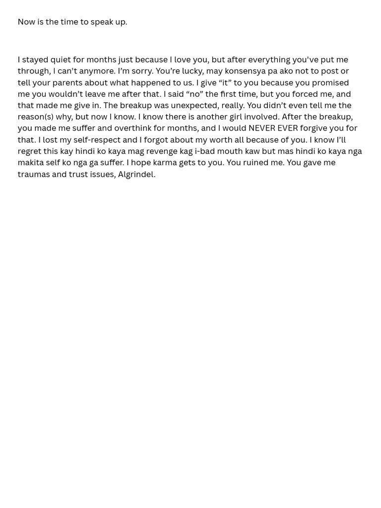 Now Is The Time To Speak Up PDF | PDF